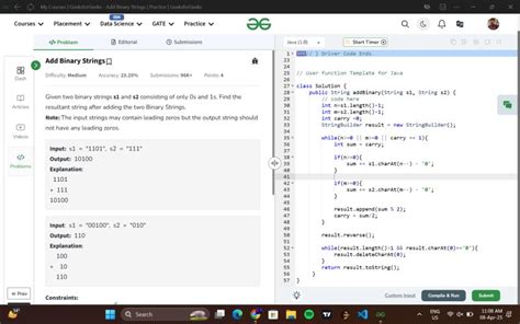 Geekstreak2025 Gfg160 Dsa Gfg2025 Day15 Addbinary Binarystring