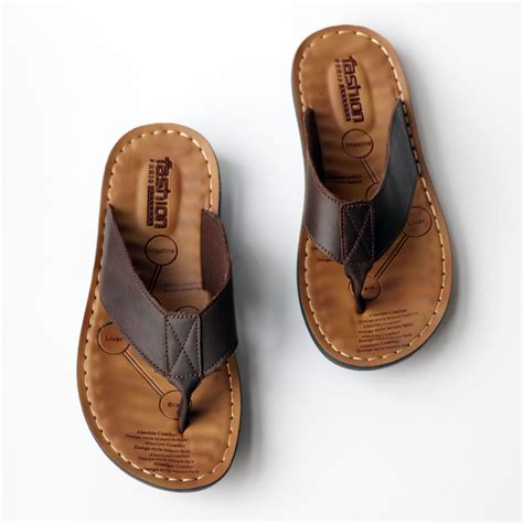 Mens Flip Flop Leather Sandals In 3 Colors Wazzis Wear