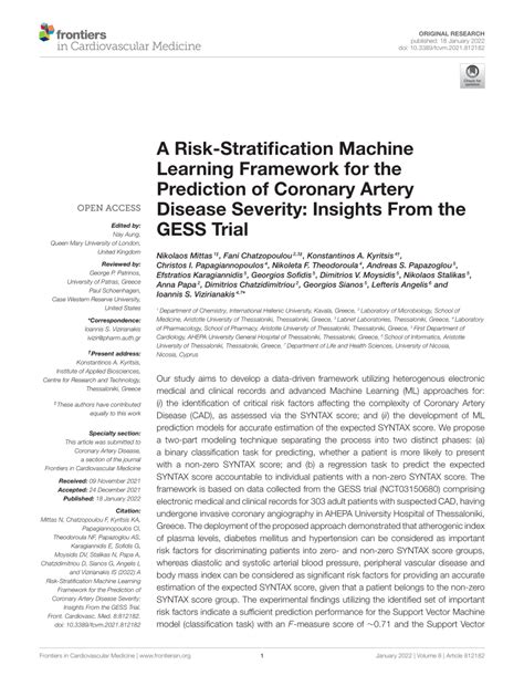 Pdf A Risk Stratification Machine Learning Framework For The