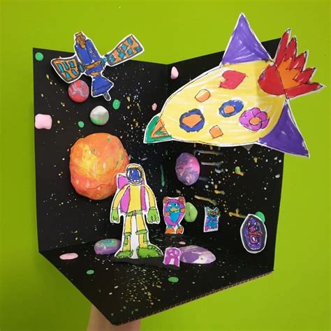 Minhee Lee On Instagram “🚀🛰🛸🌍🪐☄ 무한한 상상이 가능한 우주 💙 우주상상그리기 클레이마블링 프라하아동미술 프라하어린이 프라하미술