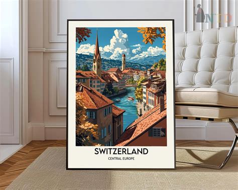 Switzerland Print Switzerland Wall Art Switzerland Poster