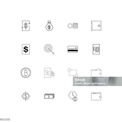 은행 금융 및 돈을 선형 얇은 아이콘 설정 합니다 간단한 벡터 아이콘 설명 0명에 대한 스톡 벡터 아트 및 기타 이미지 0명