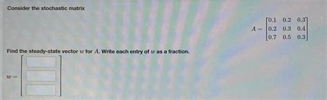 Solved Consider The Stochastic
