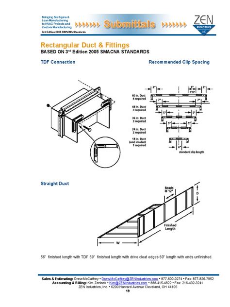 Rectangular Duct Tdf Connection Straight Duct Pdf