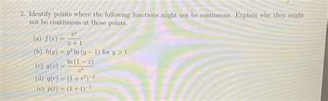 solved identify points where the following functions might