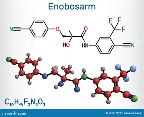 Enobosarm Molecule Skeletal Formula Vector Illustration