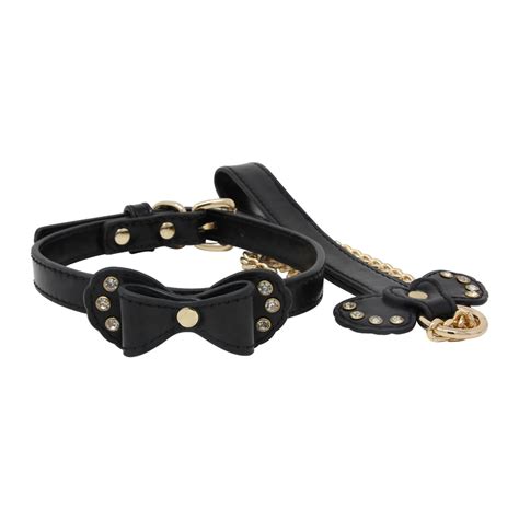 Nobü Fetish Cl11 Bow Collar And Leash Black Nobü
