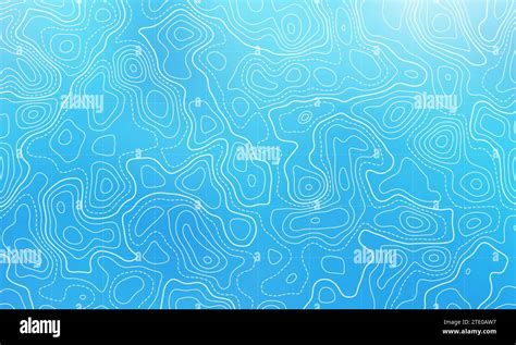 Ocean Bottom Topographic Line Map Curvy Wave Isolines Vector