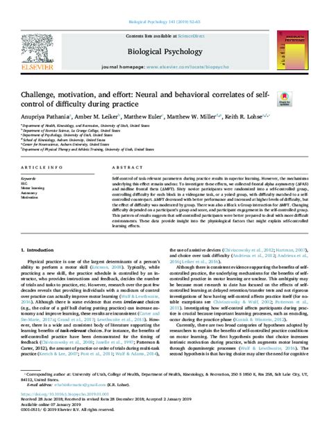 Pdf Challenge Motivation And Effort Neural And Behavioral