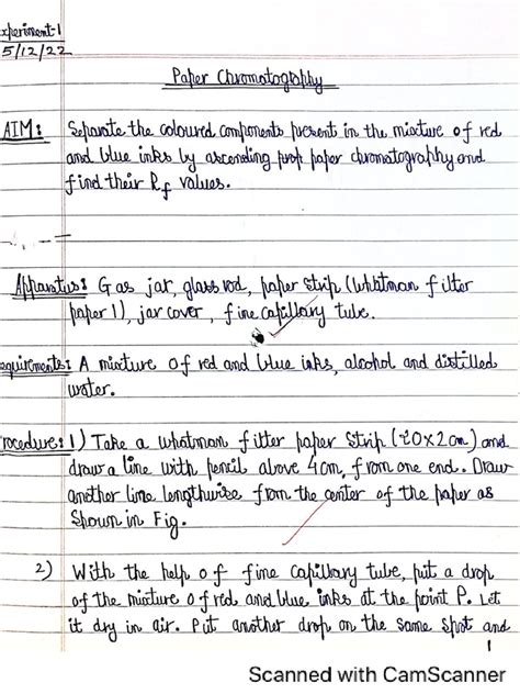 Chemistry Practical Writing Pdf