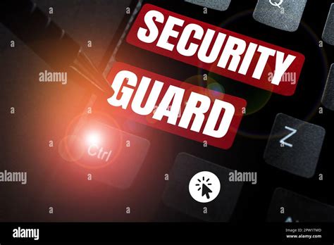 Sign Displaying Security Guard Internet Concept Tools Used To Manage Multiple Security