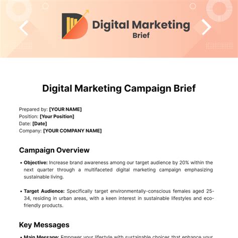Digital Marketing Brief Template Edit Online And Download Example