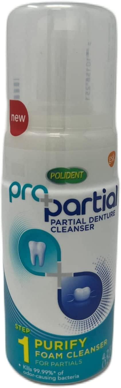 Polident Propartial 3 Step Kit Purify Foam Cleanser Strengthen Toothpaste Protect Mouthwash