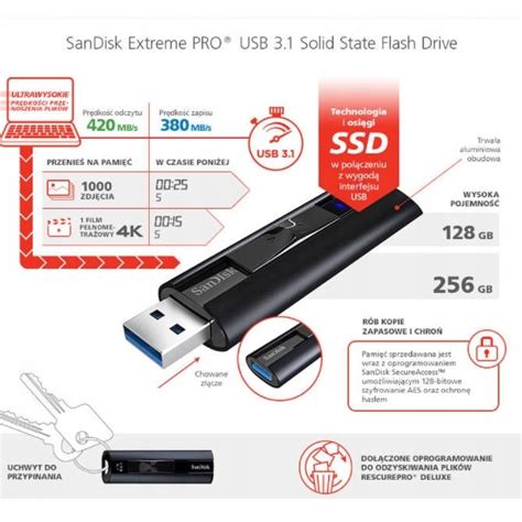 Pendrive Sandisk Extreme Pro Sdcz880 256g G46 256 Warszawa Kup