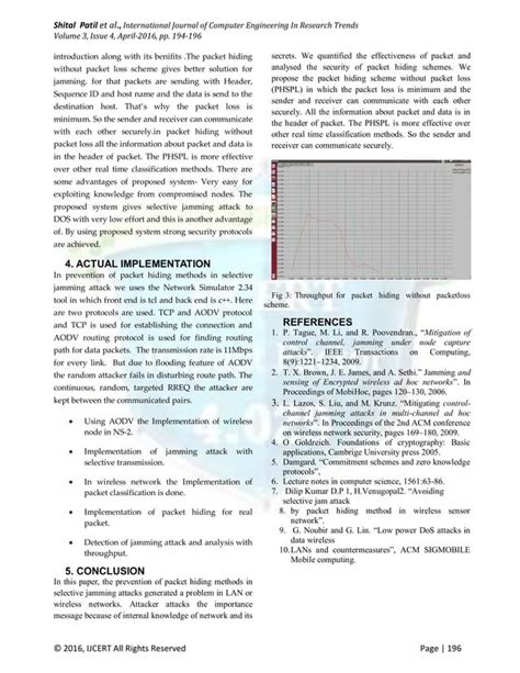 Prevention Of Packet Hiding Methods In Selective Jamming Attack Pdf