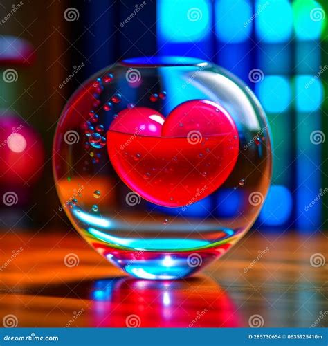 Heart Inside A Glass Bowl Stock Illustration Illustration Of Ethereal