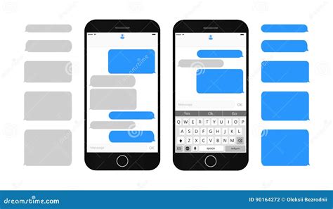 Text Message Boxes On Smartphone Screen Stock Vector Illustration Of Minimalism Message 90164272