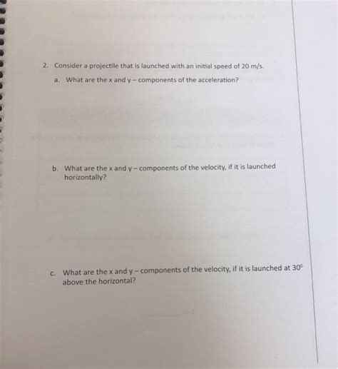 Solved 2 Consider A Projectile That Is Launched With An