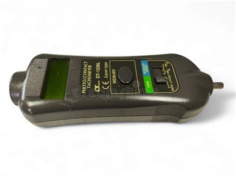 Portable Digital Tachometer For Measuring Rpm In White Background Editorial Photo Image Of