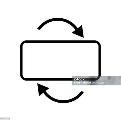 Rotate Smart Phone Device Rotation Icon Vector Isolated On White