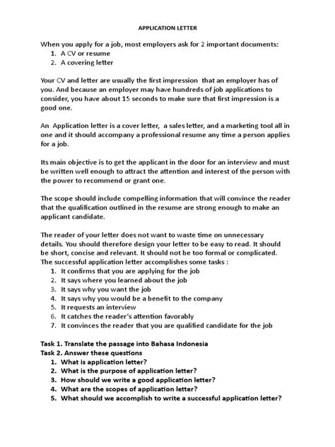 Application Letter Passage Pdf