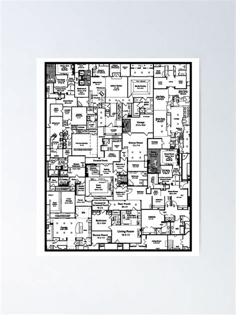 Floor Plan Collage Poster For Sale By Area26 Redbubble
