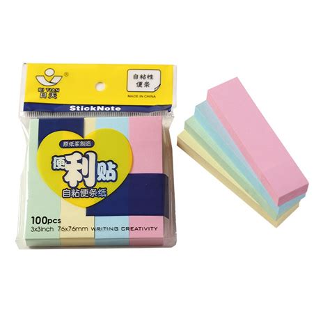 Rectangle Post It Color Strip Sticky Notes Note Papermultiple Times To