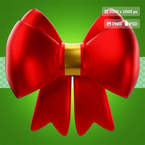 Premium Psd 3d Rendering Of Christmas Red Bow Icon
