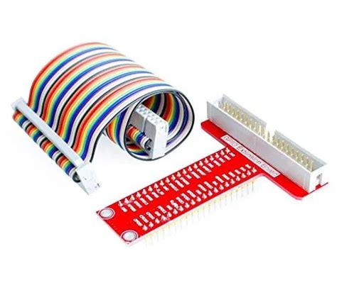 buy 40 pin red gpio extension board for raspberry pi with cable online