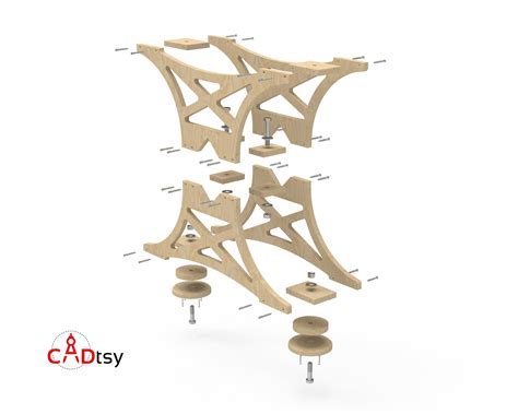 Table Dxf Cnc Vector Plans For Wooden Industrial Style Table Leg 3d Model Cgtrader