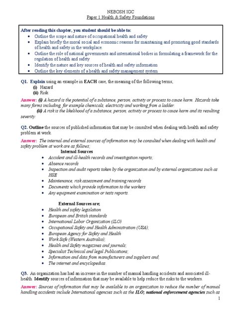 Nebosh Question Paperpdf Occupational Safety And Health Safety Nebosh Question Paperpdf Occupational Safety And Health Safety