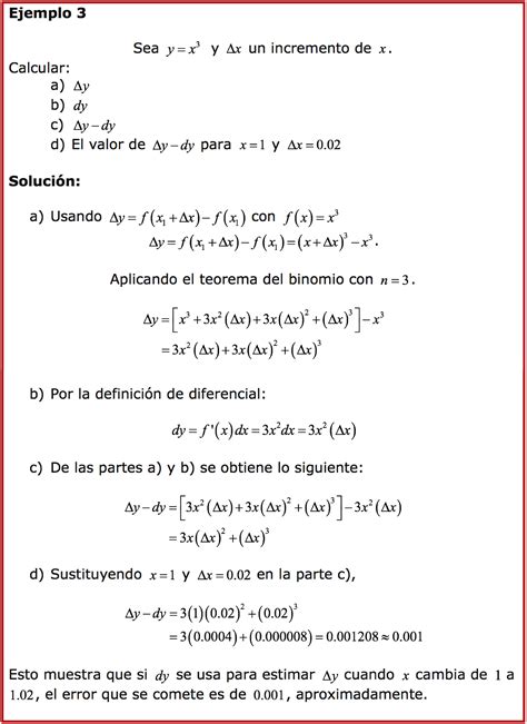 Incremento de una función