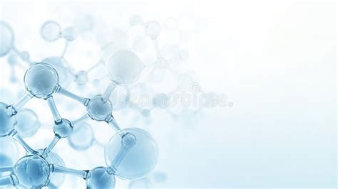 Abstract Molecular Structures In Light Blue And White On A Clean