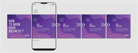 Set Of Carousel Post Template Editable Carousel Post Social Media