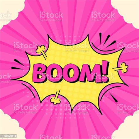 Comic Speech Bubble With Expression Text Boom Vector Bright Dynamic Cartoon Illustration In ...