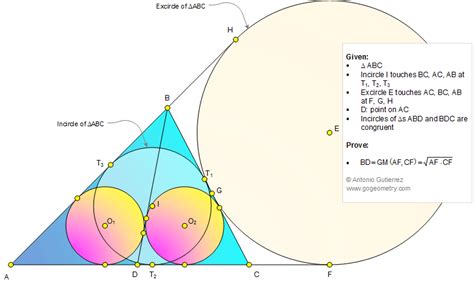 Geometry Problem 1105 Triangle Incircle Excircle Cevian Tangent