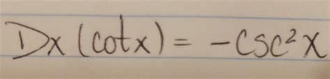 Solved Dx Cot X Csc 2 X [calculus]