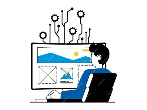 Premium Vector Web Development Concept With Character Situation Man