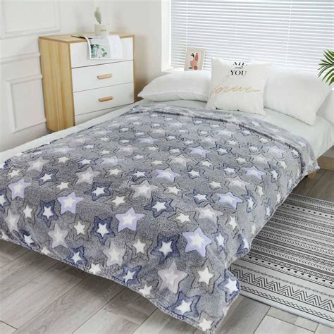 ᐉ Плед полуторний флісовий Зірки та зірочки стрижений 145х210 см • Краща ціна в Києві Україні