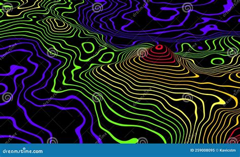 abstract gradient topographic contour lines stock illustration