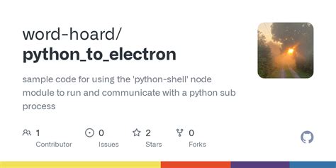 Github Word Hoardpythontoelectron Sample Code For Using The
