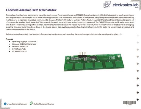 Channel Capacitive Touch Sensor Module Electronics Lab Com