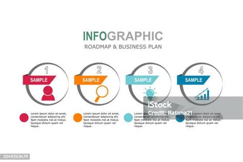 사업 계획 전략 로드맵에 대한 인포그래픽 템플릿 4단계 모던 타임라인 다이어그램 미니멀 스타일 프리젠테이션 벡터 인포그래픽 0