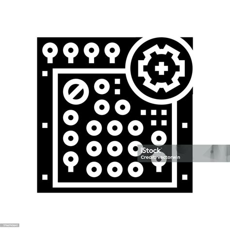 Avionics Testing Aircraft Glyph Icon Vector Illustration Stock