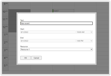 Vue Resource Calendar Open Source DayPilot Code