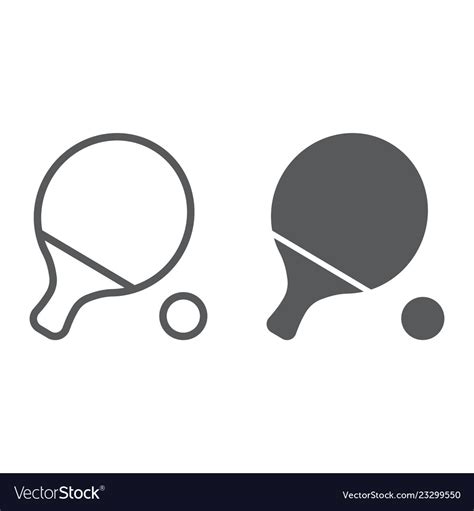 Ping Pong Line And Glyph Icon Game Sport Vector Image