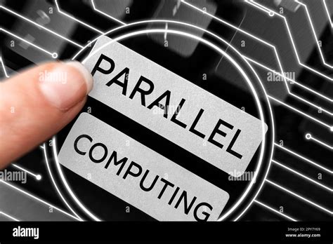 Hand Writing Sign Parallel Computing Word Written On Simultaneous Calculation By Means Of