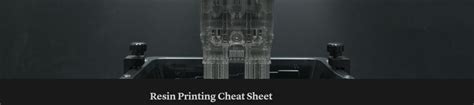 3d Printing Resin Cheat Sheet Joshua Miller