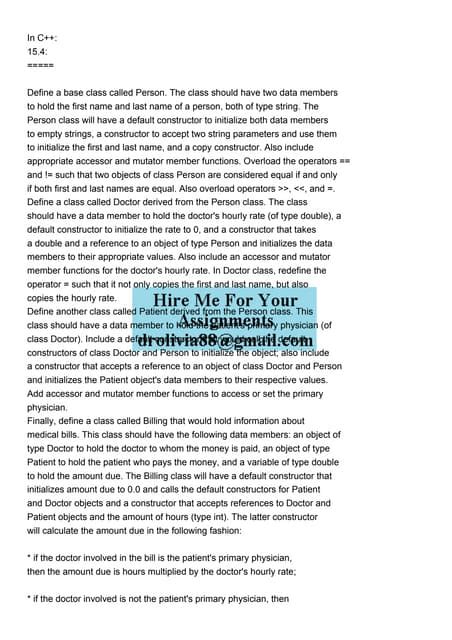in c 154 define a base class called person the pdf