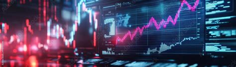Dynamic Financial Graphic Showcasing Fluctuating Stock Market Trends